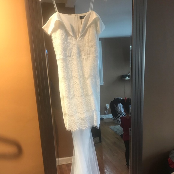 Dresses | White Lace Dress With Sheer Bottom | Poshmark